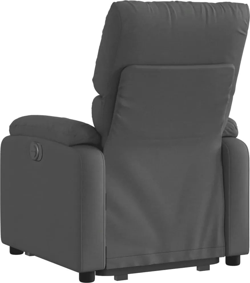 Elektrické zvedací polohovací křeslo tmavě šedé textil 3204849