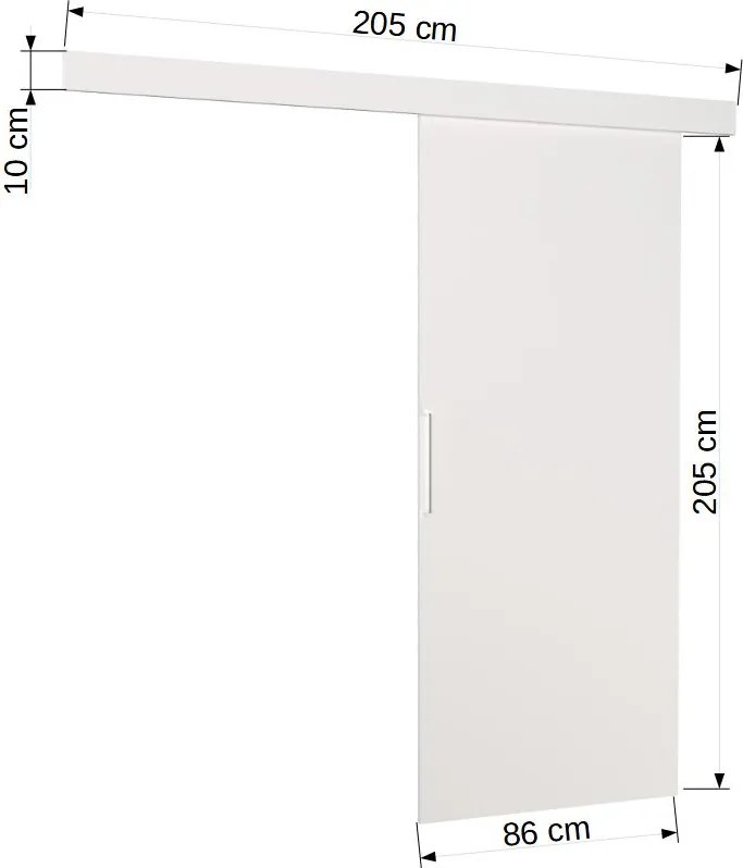 ADRK Furniture Posuvné nástěnné dveře DAAN 86 ADRK-SD-DAA-B-86