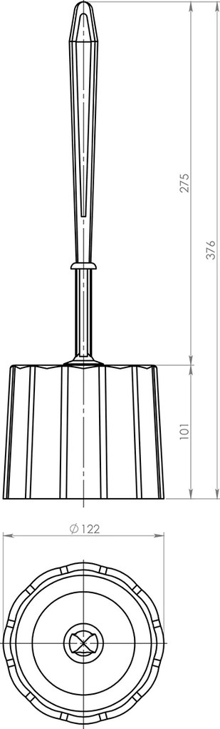 Aqualine, ZENO WC kartáč na postavení, bílý, ZE33