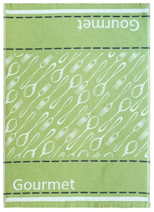 SCANquilt utěrka DESIGN gourmet zelená 50 x 70 cm