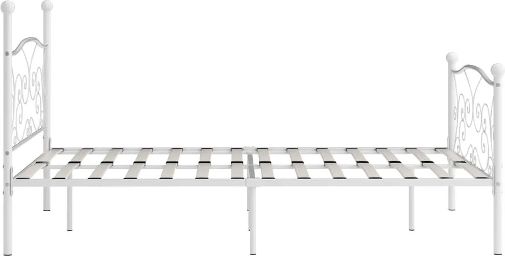 Rám postele s laťkovým roštem bílý kov 140 x 200 cm 284450