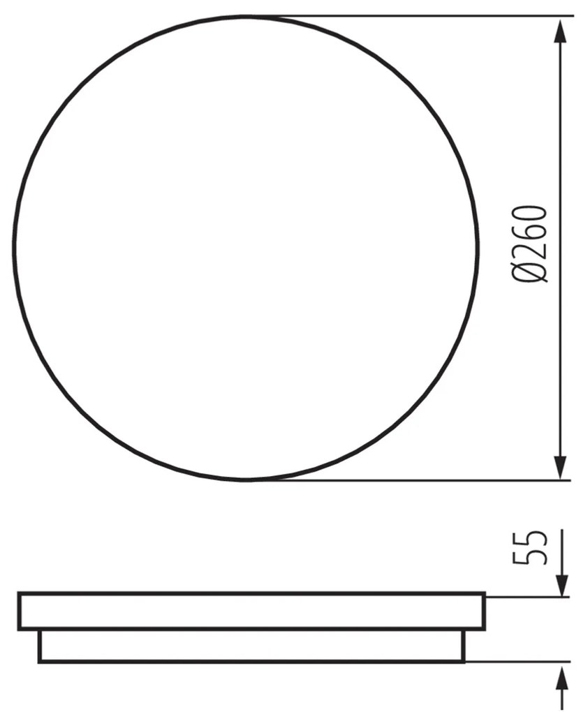 KANLUX BENO stropní LED svítidlo pr.260x55mm, 24W, bílá - 33340