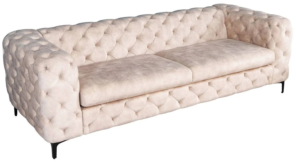 Designová sedačka Rococo 235 cm šampaňský samet