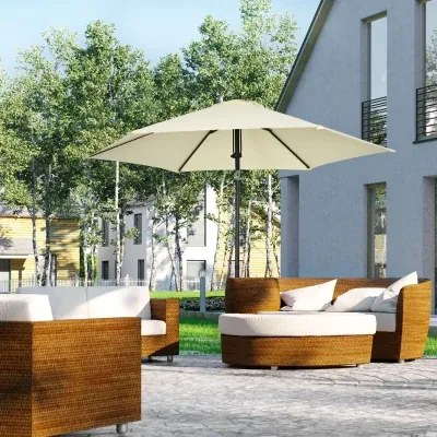 Zahradní slunečník Outsunny 2,7x2,5 m, z polyesteru a kovu s naklopitelným baldachýnem, béžovo-černý