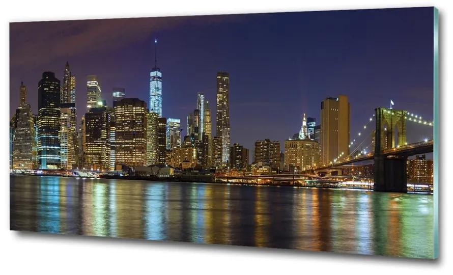 Wallmuralia Foto obraz sklo tvrzené Manhattan noc 100x50