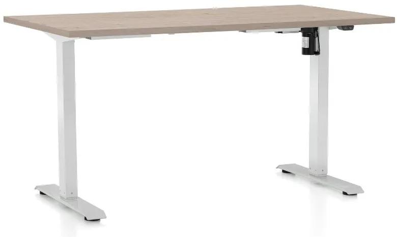 Výškově nastavitelný stůl OfficeTech A, 140 x 80 cm - bílá podnož Barva: Černá