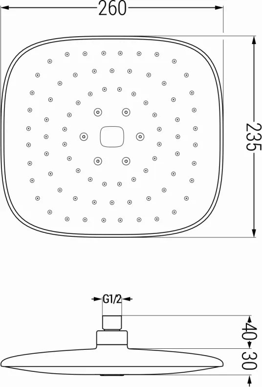 Mexen Uno, podomítkový sprchový set DR33, chromová, 71435DR33-00