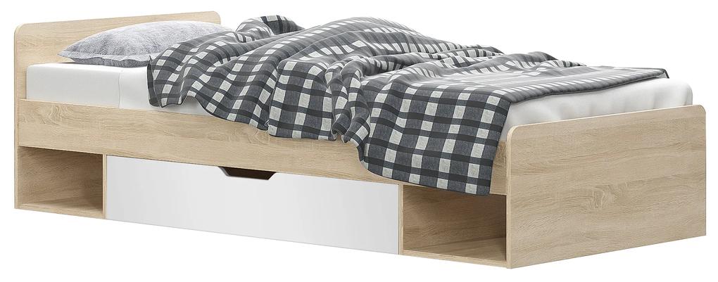 Jednolůžková postel 90 cm Thornham 1S/90 (s úl. prostorem) (bílá). 1006308