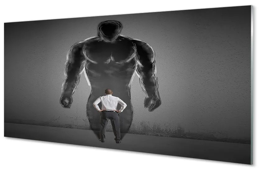 Obraz na skle muž svaly 125x50 cm