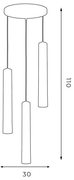 Lustr na lanku NEST 3xGU10/8W/230V černá/lesklý chrom