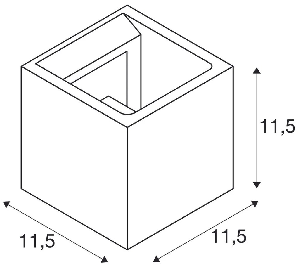 SLV 1000911 Solid Cube, nástěnné svítidlo 1x G9 max. 25W, černý pískovec