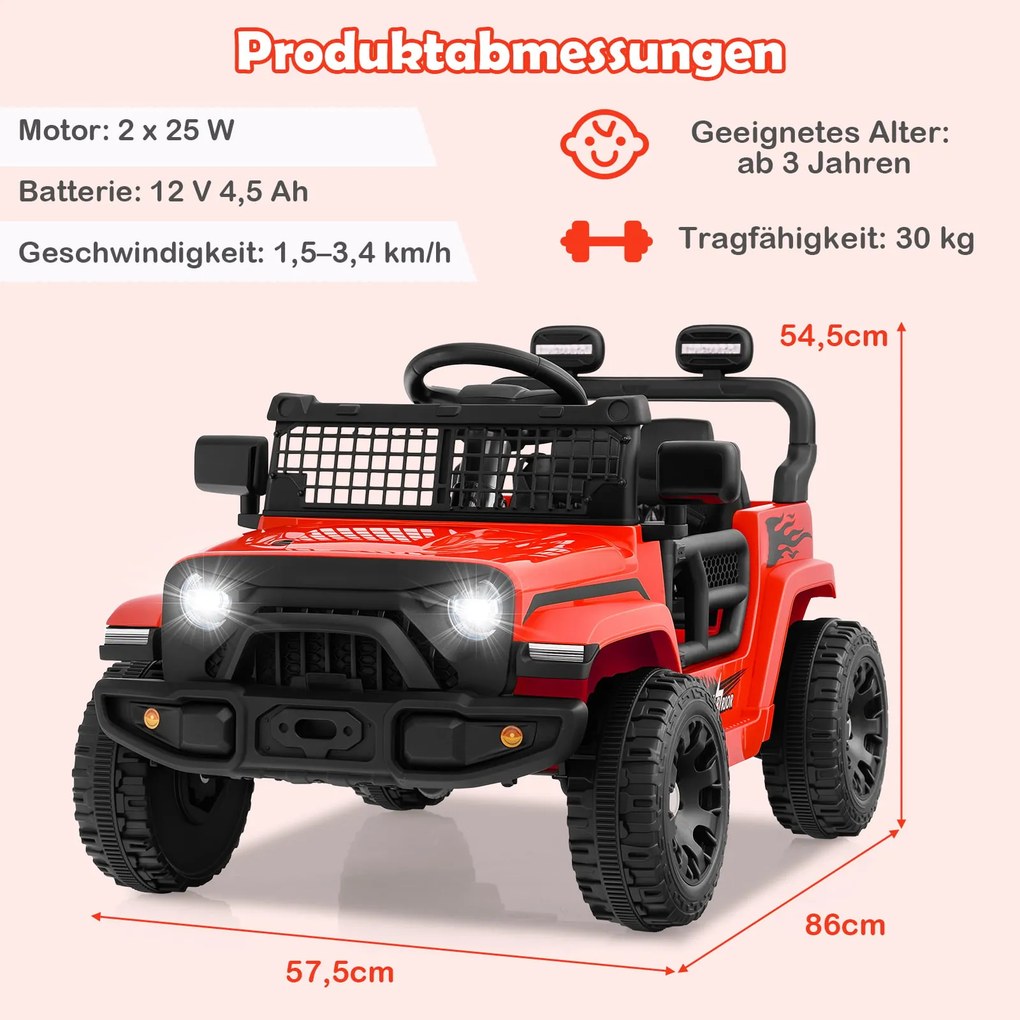 Costway 12 Elektrické dětské auto V Dětské Elektroato s dálkovým ovládáním