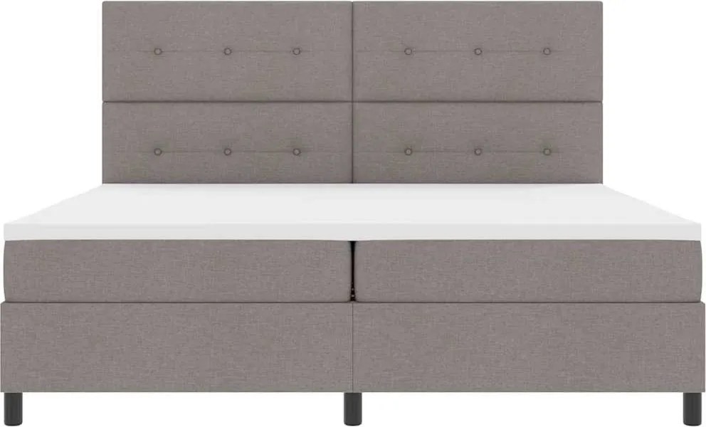 Postel s boxspringem s čelo Taupe 200 x 200 cm textil 3339417