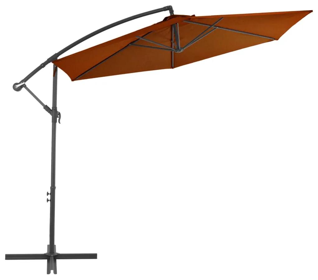 Konzolový slunečník s hliníkovou tyčí terakotový 300 cm,  313755