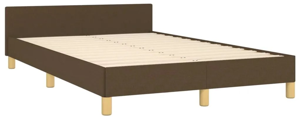 vidaXL Rám postele s čelem tmavě hnědý 120 x 190 cm textil