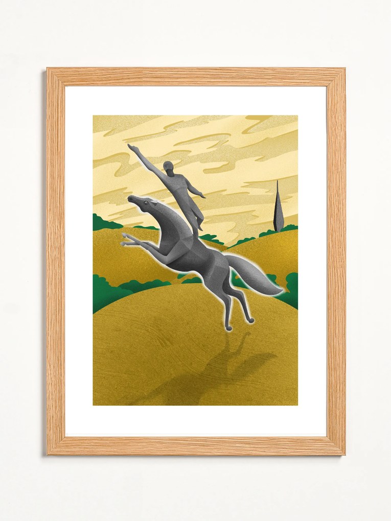 Ondrej Časnocha | Slncový kôň Rám: Černý, Velikost: 30 x 20 cm