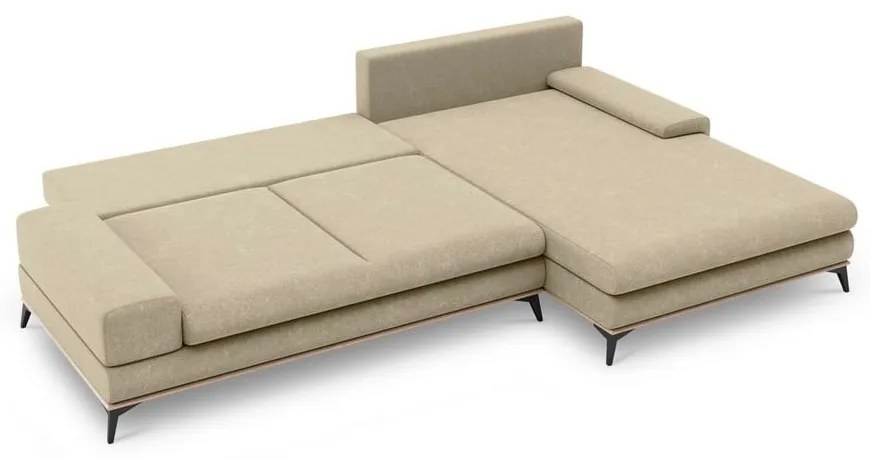 Béžová rozkládací rohová pohovka Windsor & Co Sofas Planet, pravý roh