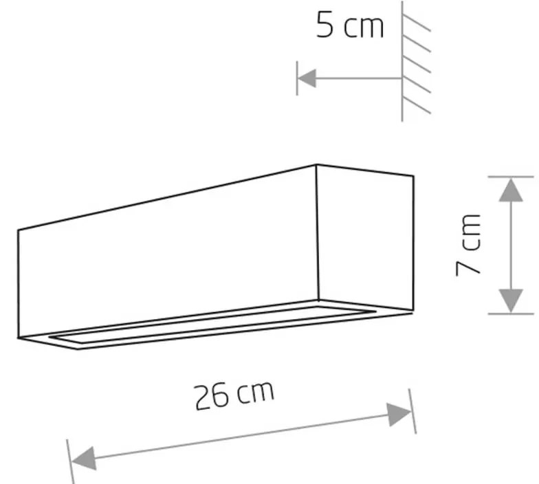 Nástěnné světlo Straight XS, šířka 26 cm, bílá