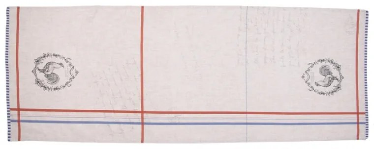 Béžový bavlněný běhoun s kohoutem Devine French Roster – 50x140 cm