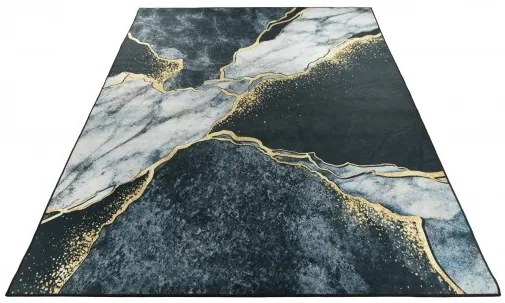 Koberec CRYSTAL PRINT CR-7 šedý / zlatý