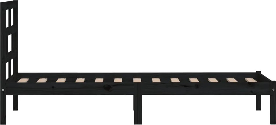 vidaXL Rám postele masivní dřevo 90 x 190 cm Single [3101185] Barva: Černá