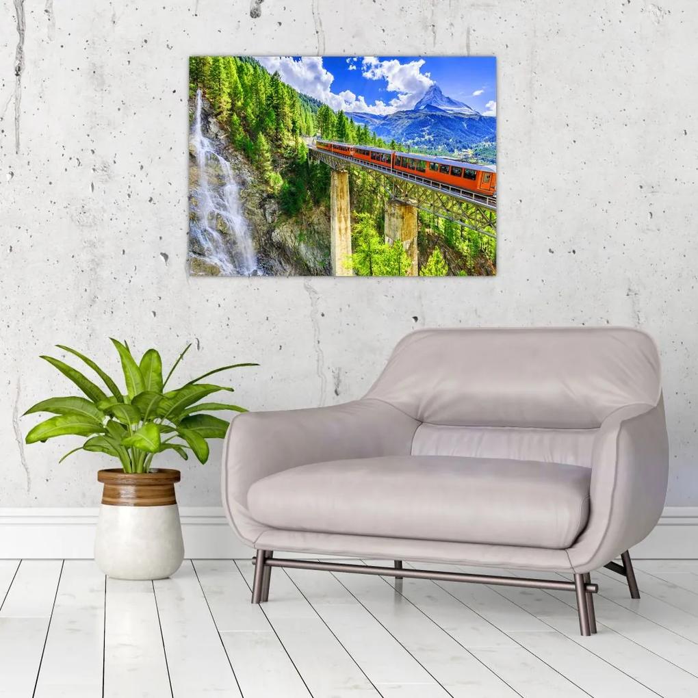 Skleněný obraz - Matterhorn, Zermatt, Valais, Švýcarsko (70x50 cm)
