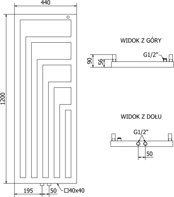 Mexen Alaska, topné těleso 1216x440 mm, 549 W, bílá, W205-1216-440-00-20