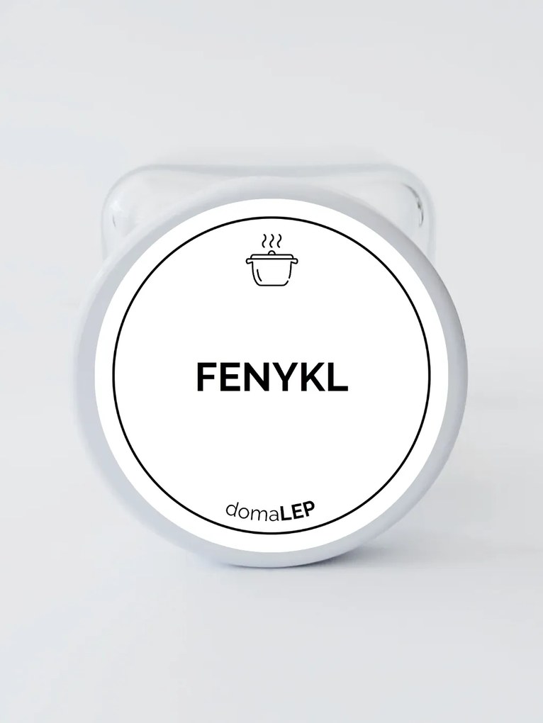 Samolepka na kořenky FENYKL bílá 5 cm tučné písmo