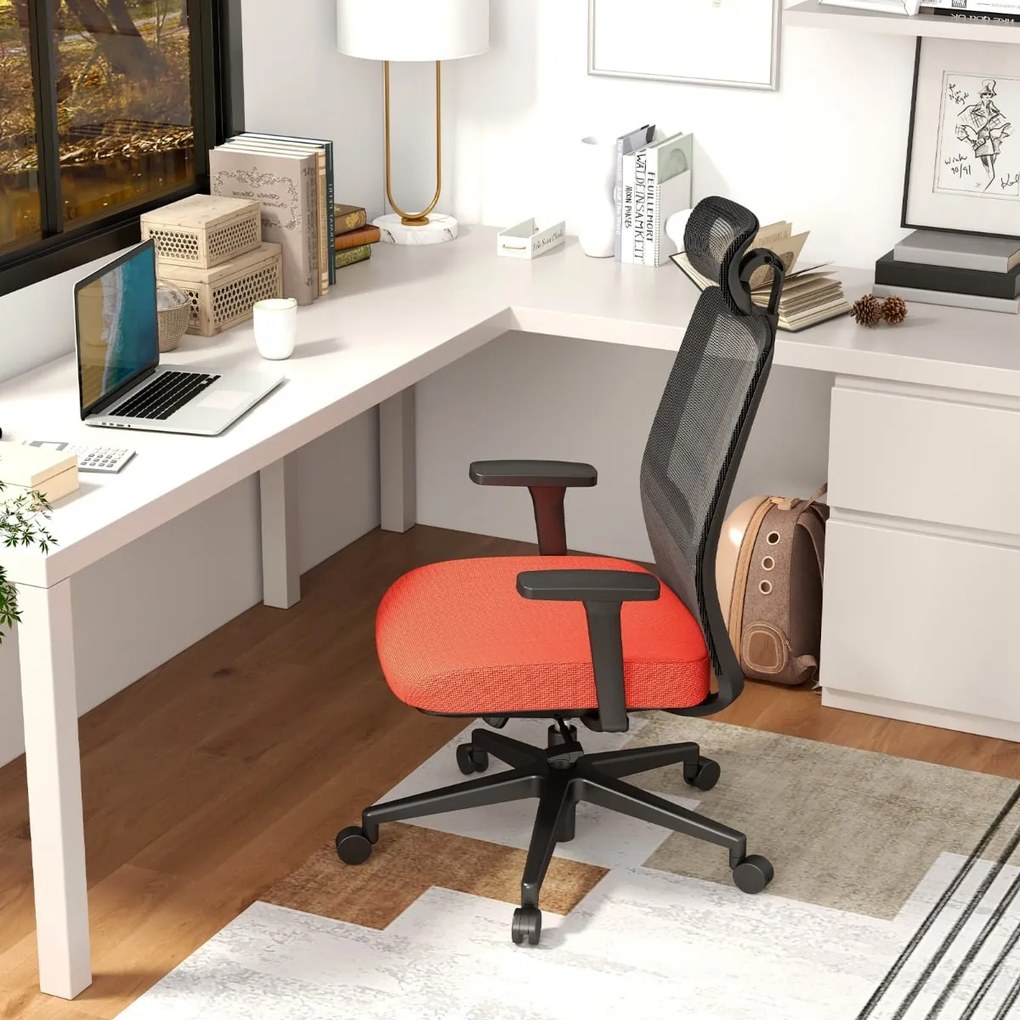Costway Ergonomická kancelářská židle s opěradlem a bederní opěrkou a pohodlnou