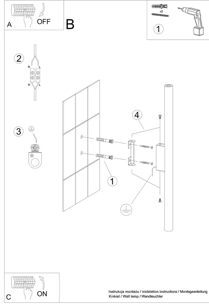 Nástěnné svítidlo Pastelo, 1x bílé kovové stínítko