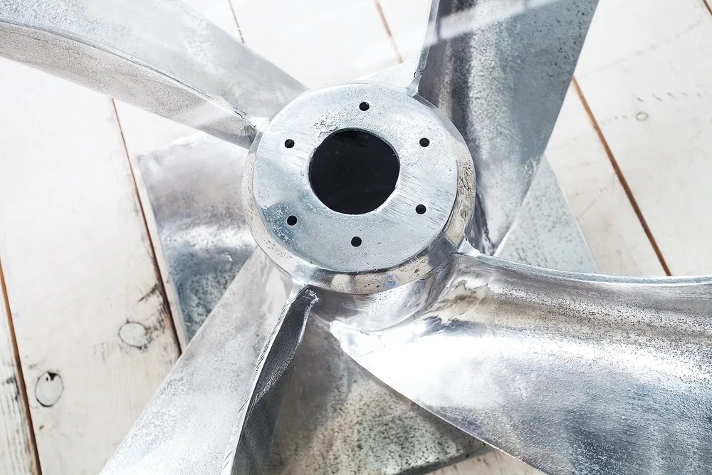 Designový konferenční stůl Propeller, 85 cm, stříbrný - Skladem