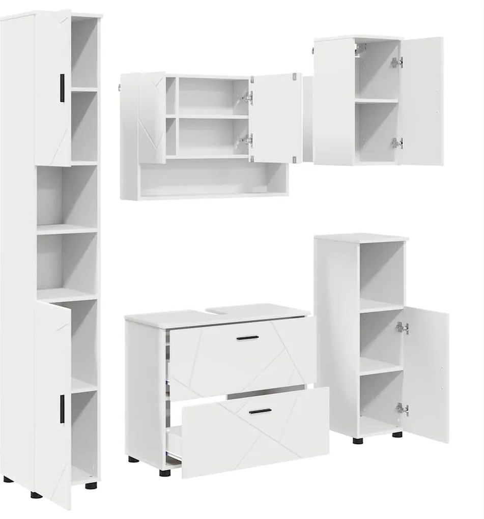 Sada koupelnového nábytku 5 ks Bílá 35 x 30 x 192 cm 3393063
