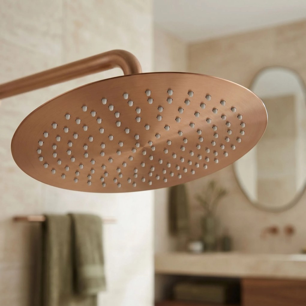 Rea Rea, kulatá dešťová sprchová hlavice, JS-P014BRG, 30cm, měděná matná, REA-P8605