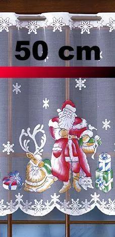 Vánoční žakárová záclona Santa Klaus 50cm, metráž