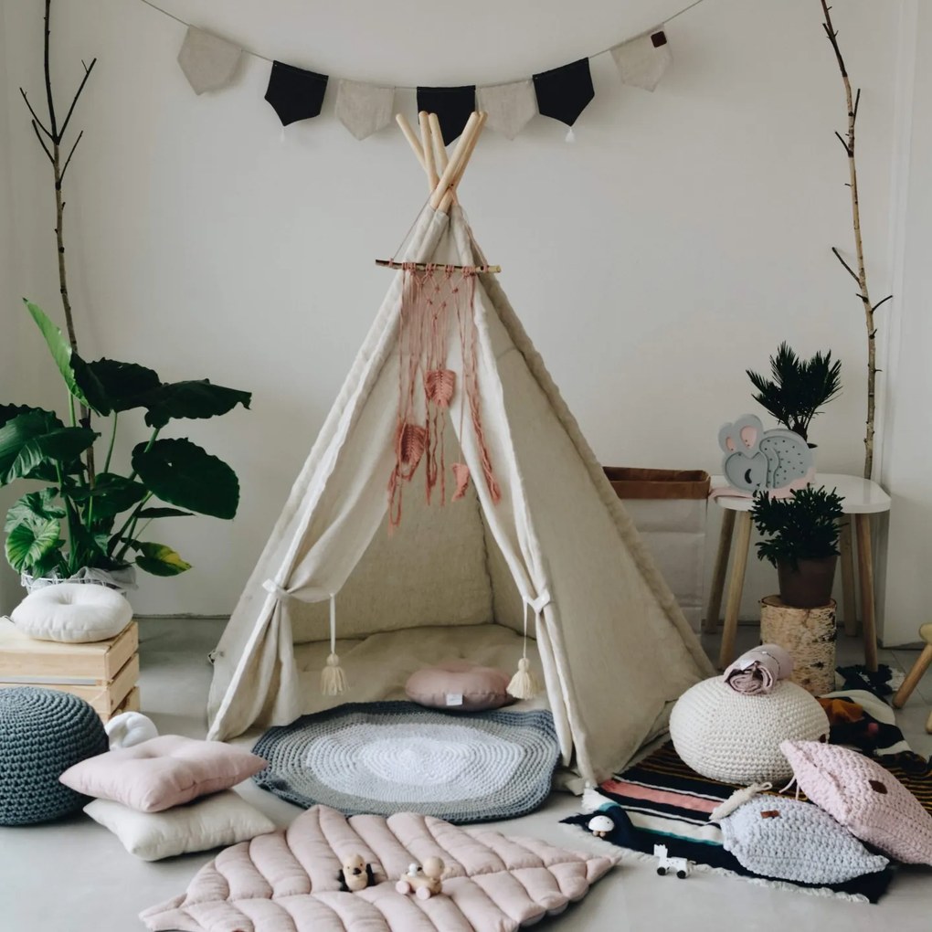 Vigvam design Teepee My Linen World, Natur - pětiúhelníkové s doplňky