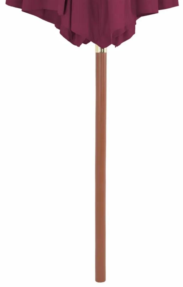 Zahradní slunečník s dřevěnou tyčí Ø 300 cm Cihlová
