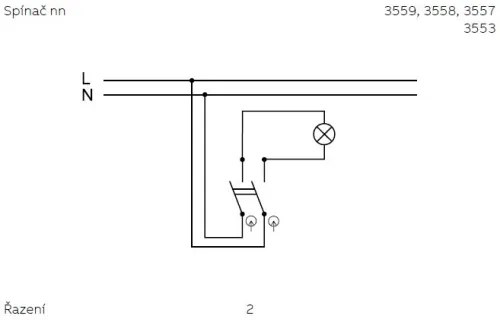 ABB Classic vypínač č.2 jasně bílá 3553-02289 B1