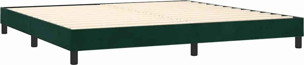 Box spring postel s matrací a LED tmavě zelená 200x200 cm samet 3134666