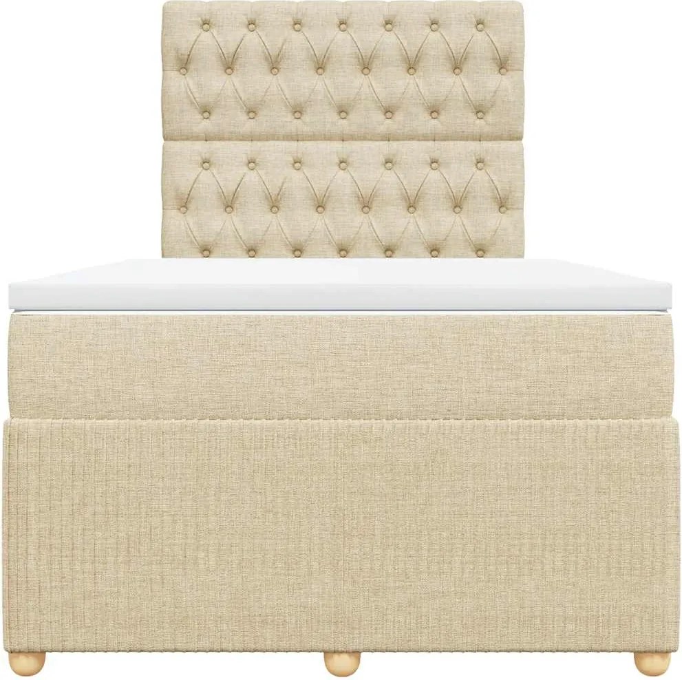 Box spring postel s matrací krémová 120x200 cm textil 3292035