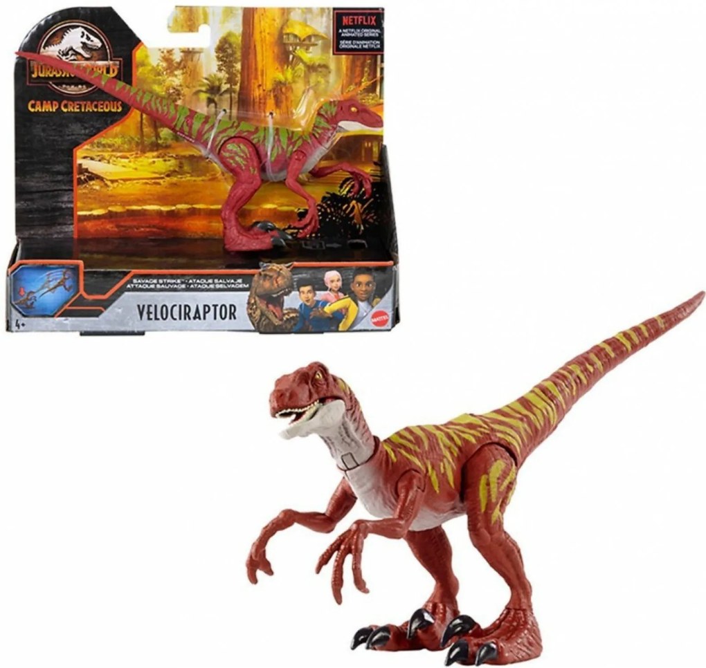 Figurky mattel jurassic world dino ničitel velociraptor