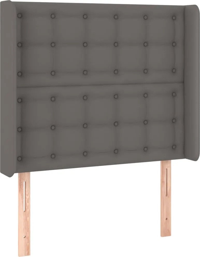 Box spring postel s matrací a LED šedá 80 x 200 cm umělá kůže 3139353