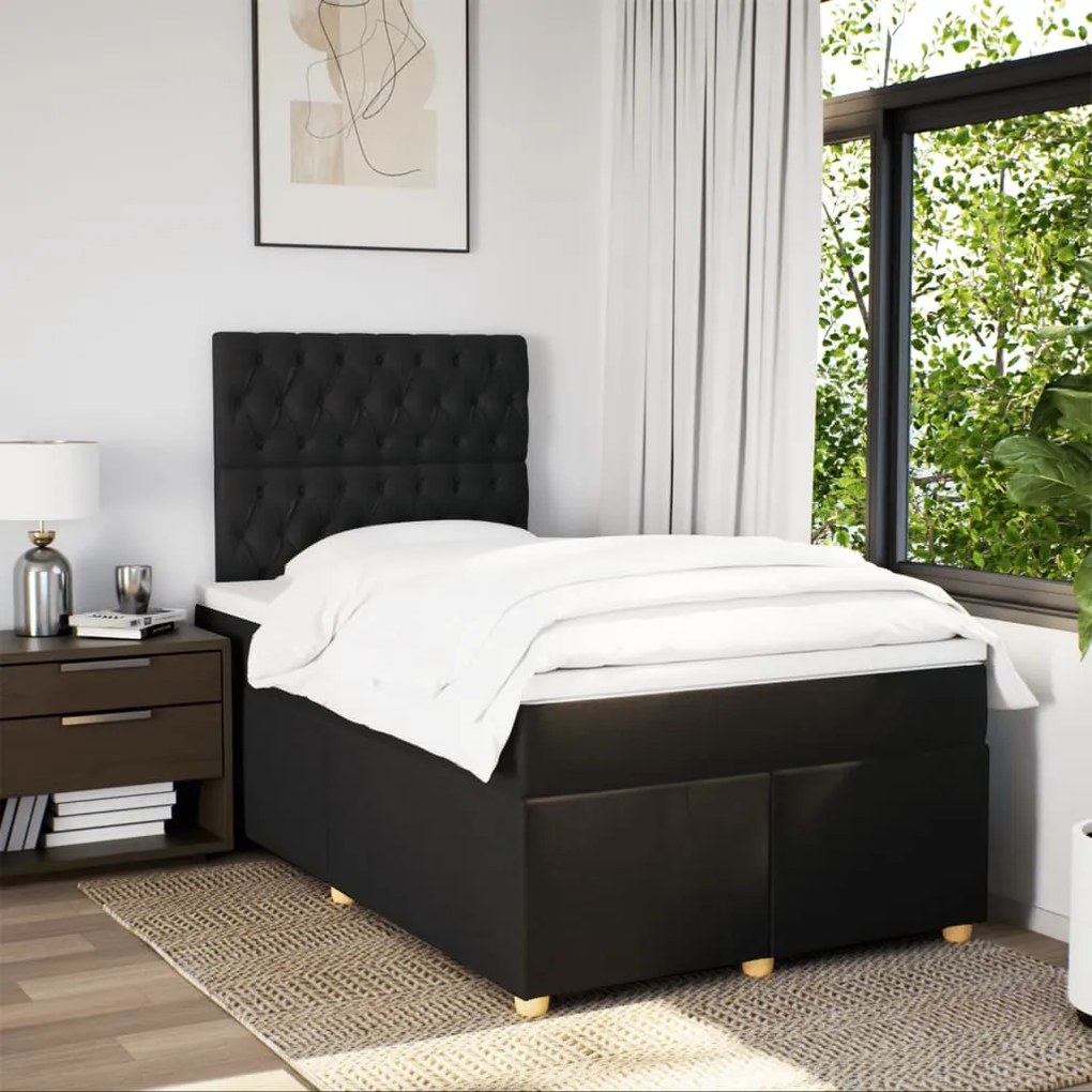 Box spring postel s matrací černá 120x190 cm textil 3293528