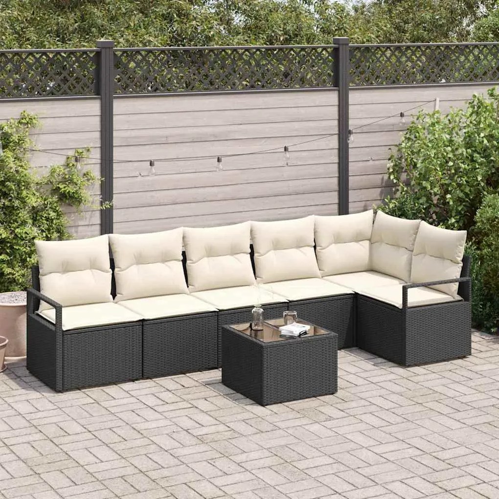 Set pohovek 7 ks Černá polyratan 3346407