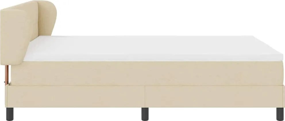Postel s boxspringem s čelo Krémová 140 x 200 cm textil 3340029
