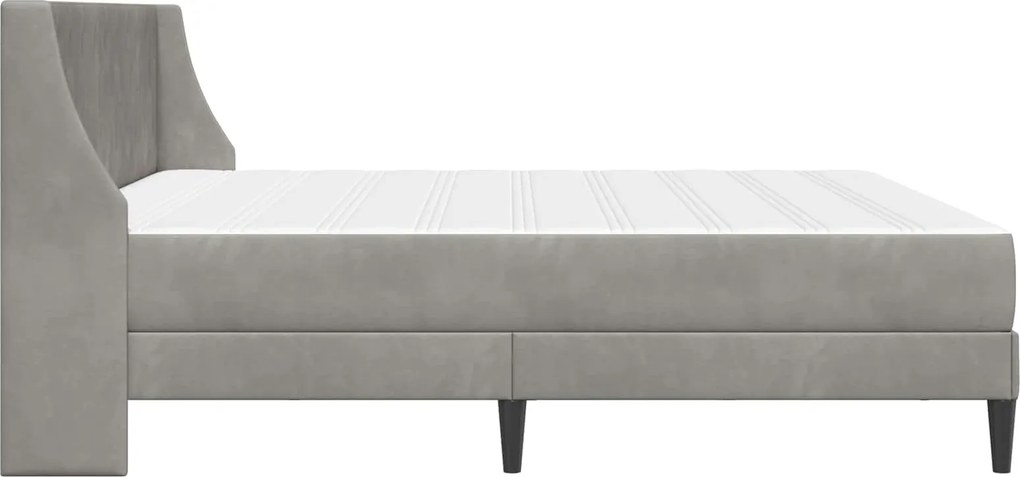 Rám postele s matrací s matrací Světle šedá 200 x 200 cm samet 3414819