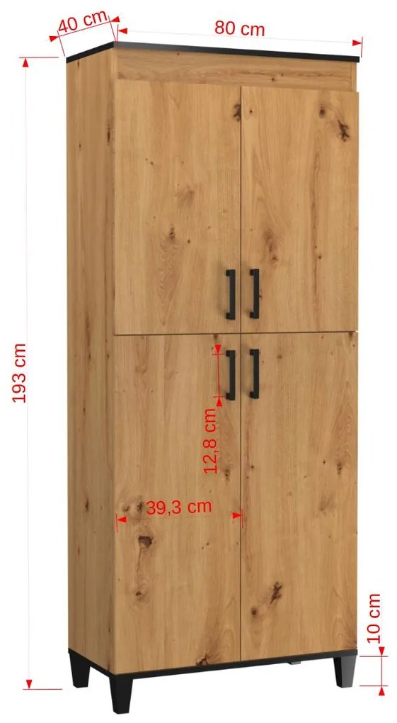 ADRK Policová skříň POLA 17 ART 80, dub artisan
