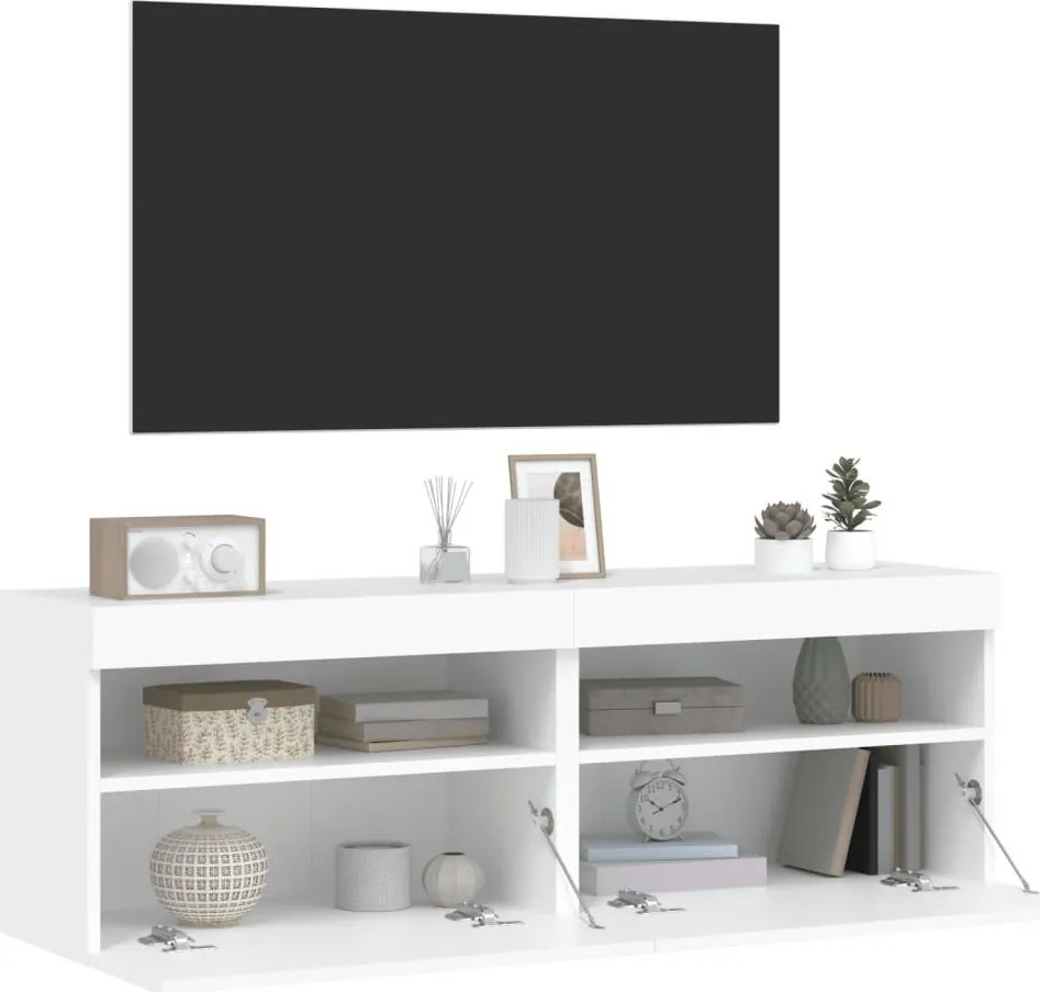 vidaXL Nástěnné TV skříňky s LED 2 ks 60 x 30 x 40 cm [837184] Barva: Betonová šedá