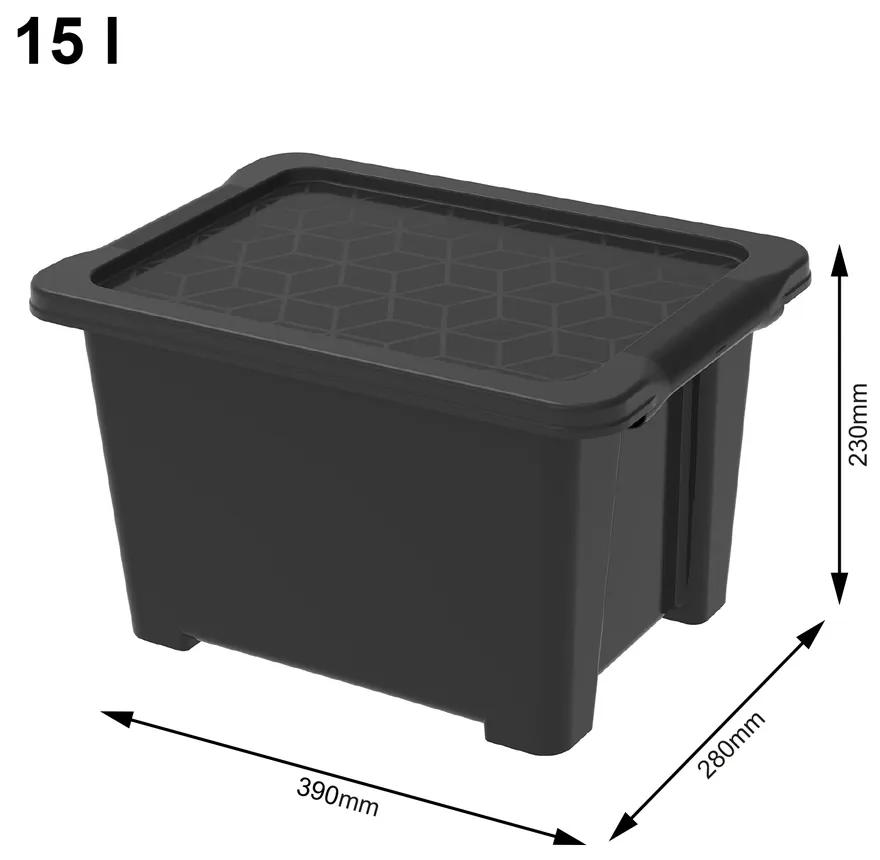 ROTHO úložný box EVO EASY 15L - BLACK