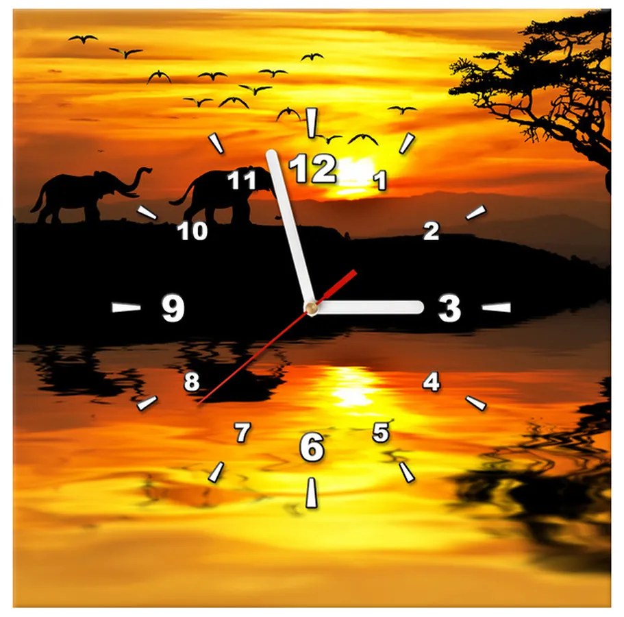 Gario Obraz s hodinami Afrika Rozměry: 100 x 40 cm