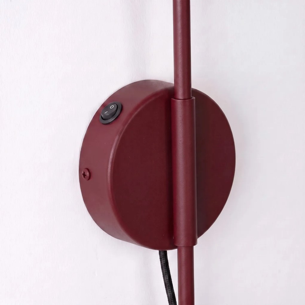 Sollux Lighting Nástěnné svítidlo NOX 1 bordó s vypínačem